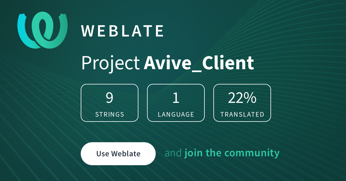 Get involved in Avive_Client! @ Weblate