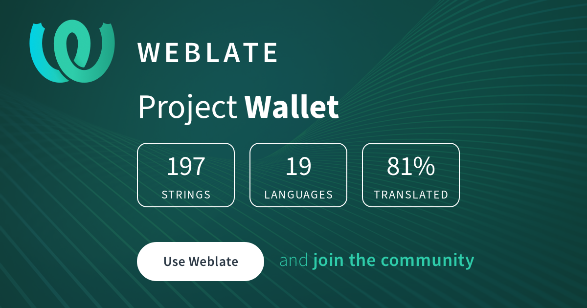 Get involved in Wallet! @ Weblate